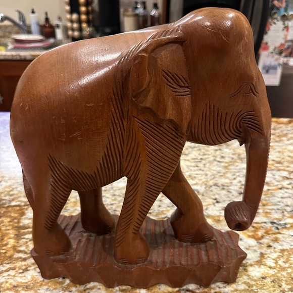Art | Vintage 195s Large Solid Teak Wood African Elephant Statue Hand ...